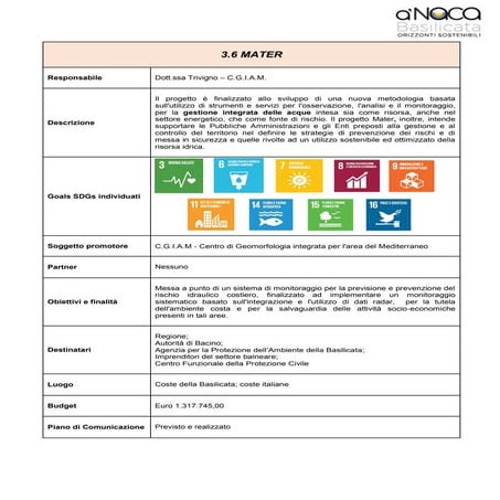 Scheda Progetto Mater | PDF