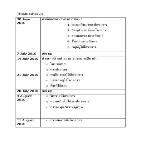 Thesis schedule | DOC