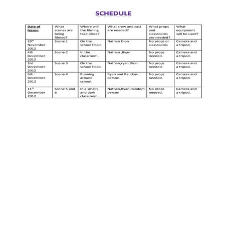 Schedule | DOCX