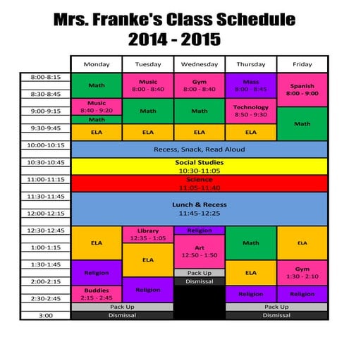 Lessons Schedule 2015-2016 | PDF