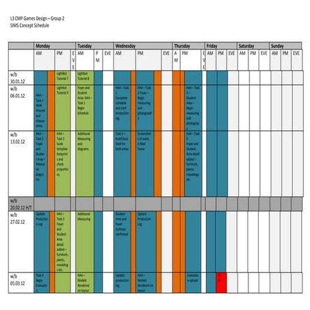 Sims schedule | DOCX