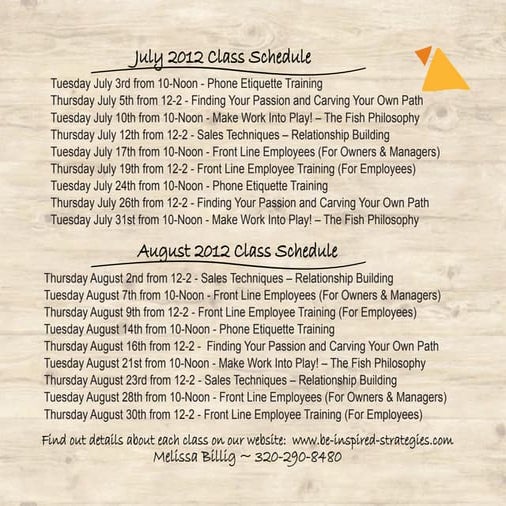 Training Schedule | PDF