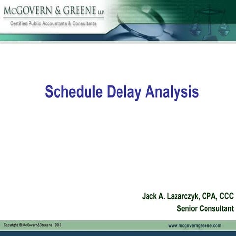 Schedule_Class_Delay Analysis Tutorial to learn | PPT