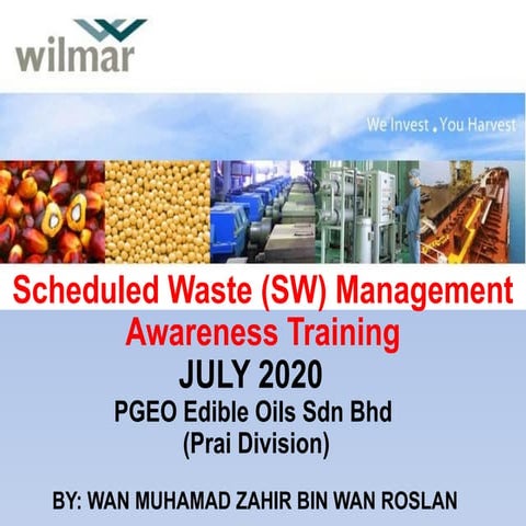 Scheduled Waste Management Awareness Training | PPTX