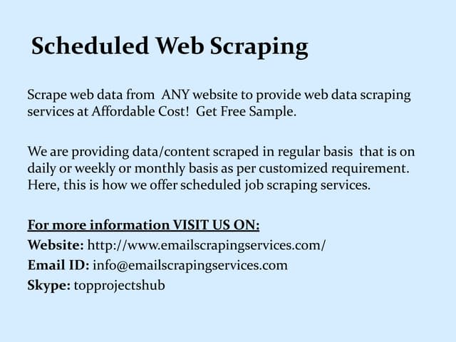 Scheduled Web Scraping | PPT Scheduled Web Scraping | PPT