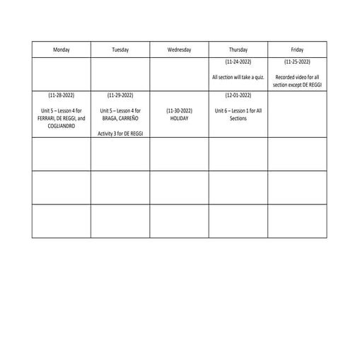 Schedule for the semester.docx
