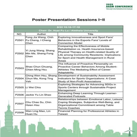 2025 AASM Schedule of Poster Presentation(0818) | PDF