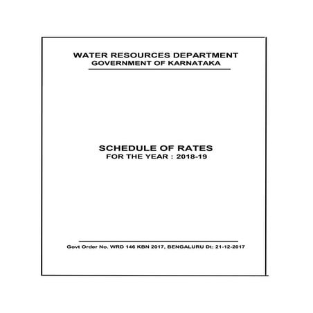 WRD Schedule of rates 2018 19 | PDF