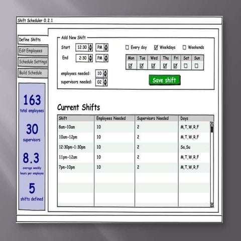UI Project: Shift Scheduler | PPTX