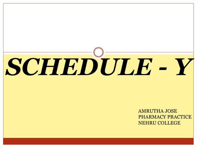 Schedule Y | PPTX