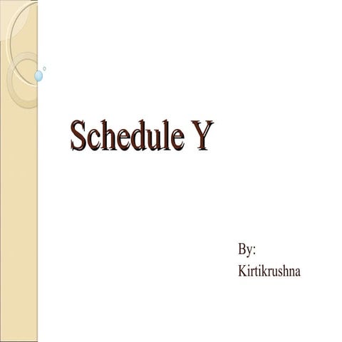 Schedule Y | PPT