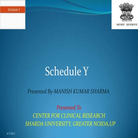 Schedule y, mk sharma | PPT