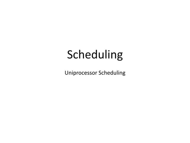 Scheduling Uni Processor Long Term Ppt