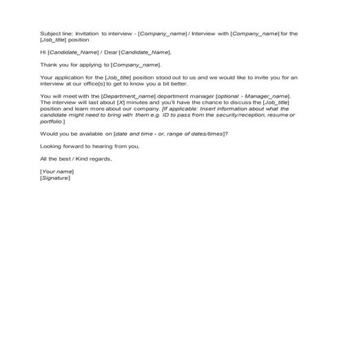 Scheduling interview email template | Workable | DOCX