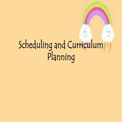 Scheduling and Curriculum Planning | PPTX