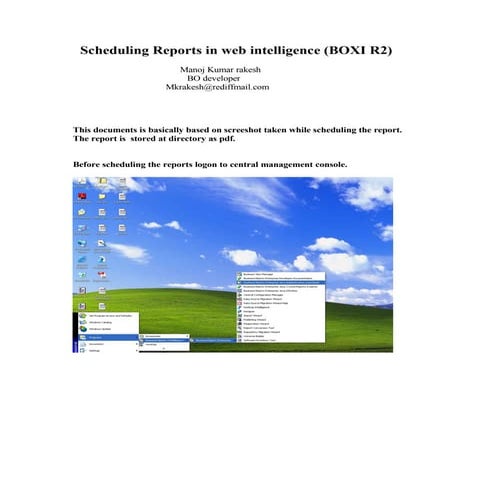 Scheduling Reports In Web Intelligence | DOC