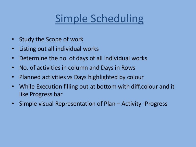 Scheduling Meaning