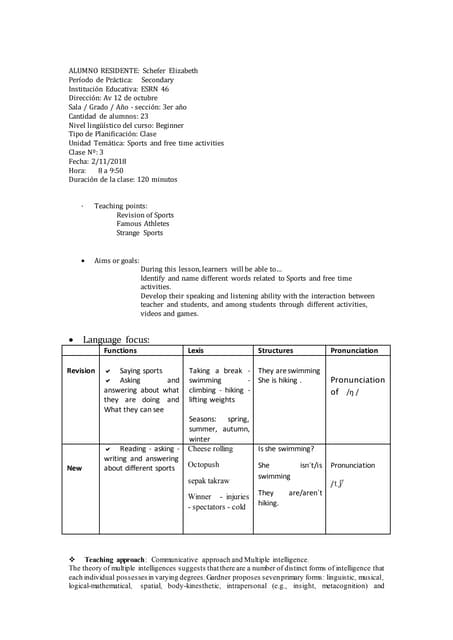 Lesson plan about sports | PDF | Soccer | Sports