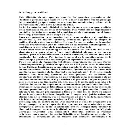 Schelling y la realidad | DOC