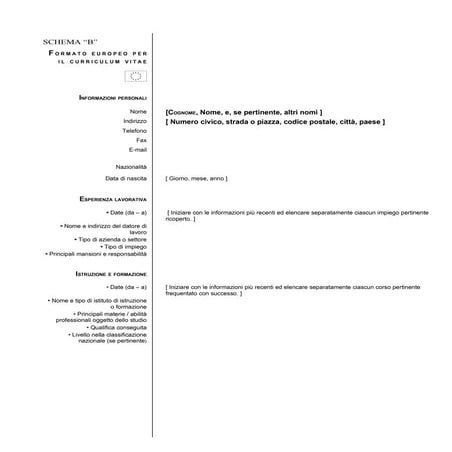 S C H E M A B Curriculum Europeo | PDF