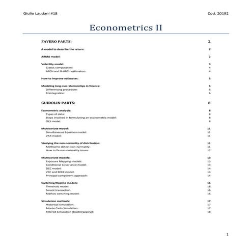 Econometrics: Advance | DOCX