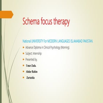 Schema focus therapy | PPTX