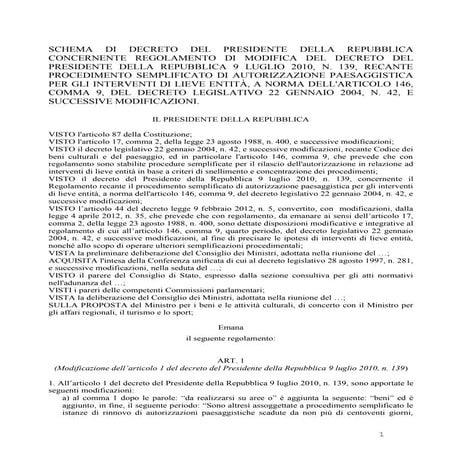 Schema modifica reg. autoriz paesistica semplificata | PDF