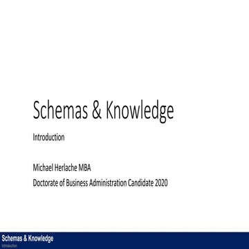 Schemas & Knowledge | PDF