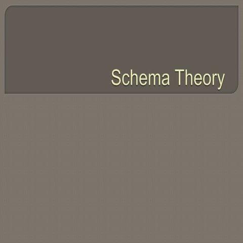 Schema theory | PPTX