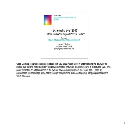 Schematic eye (2016) | PPT