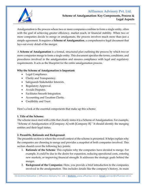 Merger and-amalgamation | PDF