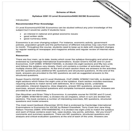 Scheme of work_syllabus_2281_o_level_eco | PDF