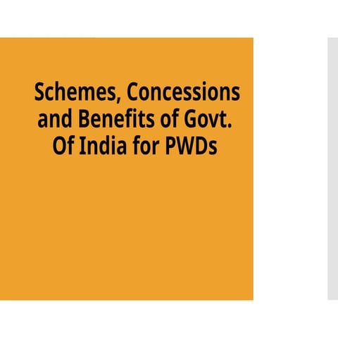 schemes, Concessions and benefits of Govt. of India | PPTX