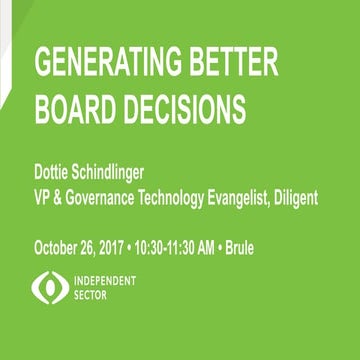 Generating Better Board Decisions Presentation 10/26 | PPT