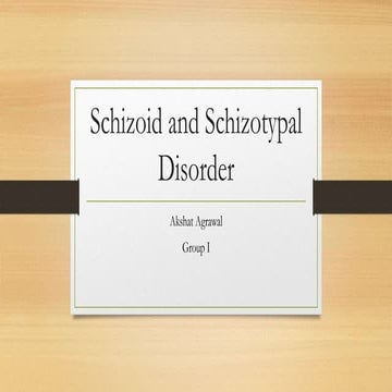 Schizoid and Schizotypal Disorder[..pptx | Brain and Nervous System ...