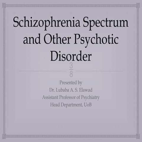 schizophrenia lecture in psychology 2024 | PPT