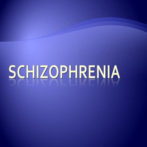 Schizophrenia for undergraduates | PPT