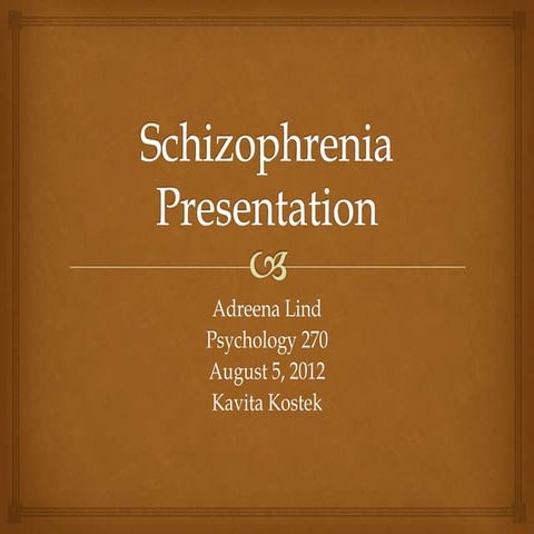 Schizophrenia presentation | PPT