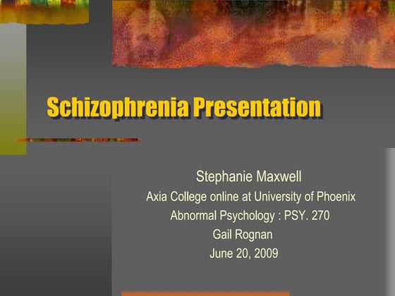 Schizophrenia Powerpoint | PPT