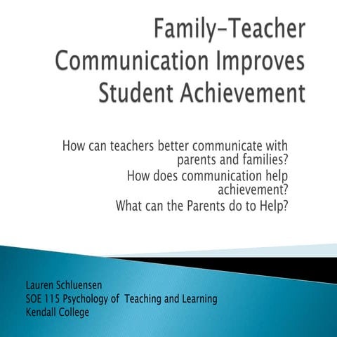 First-Time Teacher's Guide For Talking To Parents | PDF