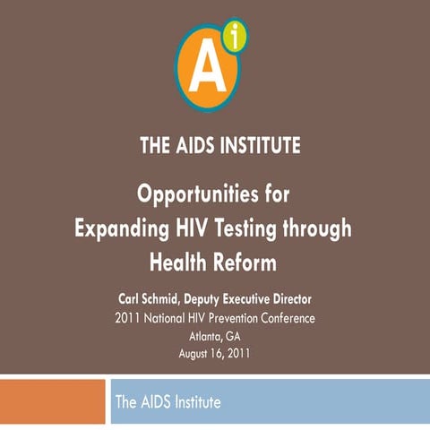 Opportunities for Expanding HIV Testing through Health Reform | PDF ...