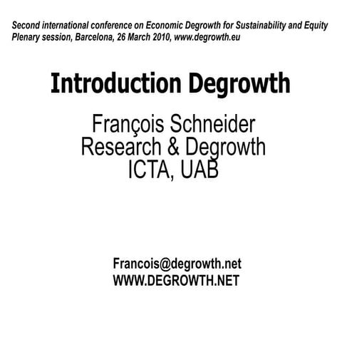 Introduction to Degrowth | PDF