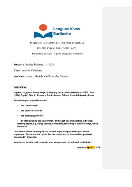 Imaginary situations | DOCX | Educational Assessment | Education