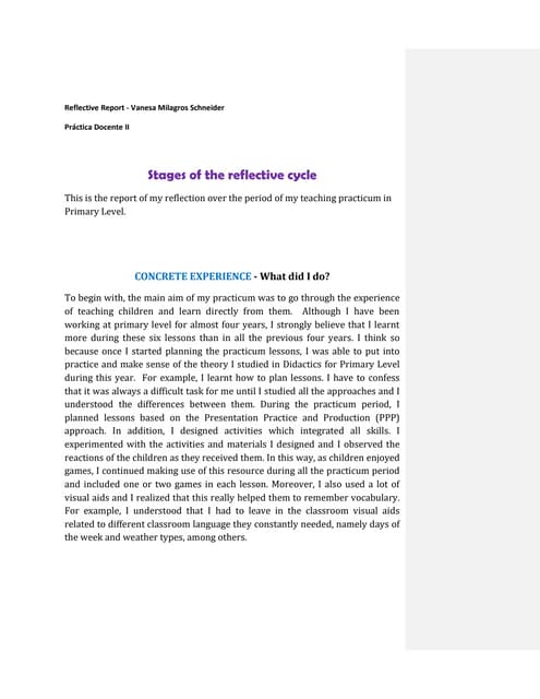 Personal reflection | PDF