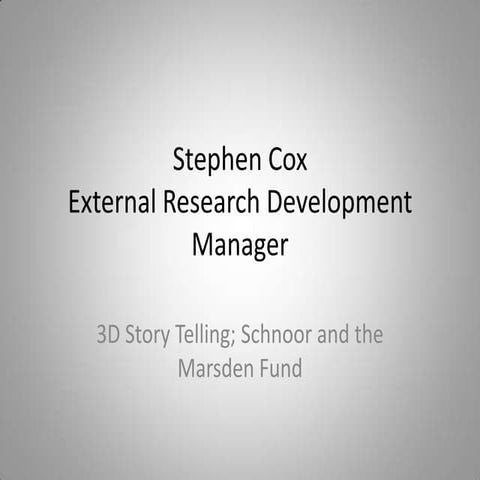 Schnoor And The Marsden Fund | PPT