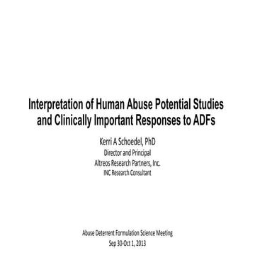 Interpretation of Human Abuse Potential Studies and Clinically ...