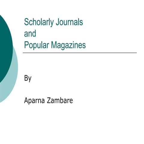 Comparing Scholarly Sources and Popular Sources | PPTX