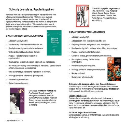 Journals and magazines | PPTX