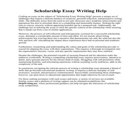 Scholarship Essay Writing Help.pdf | Student Financial Aid | Financial ...