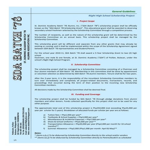 Revised: Scholarship Guidelines | PDF